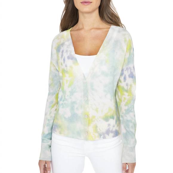 Kinross | Sweaters | New Kinross Splash Cashmere Cardigan In Surf Multi ...